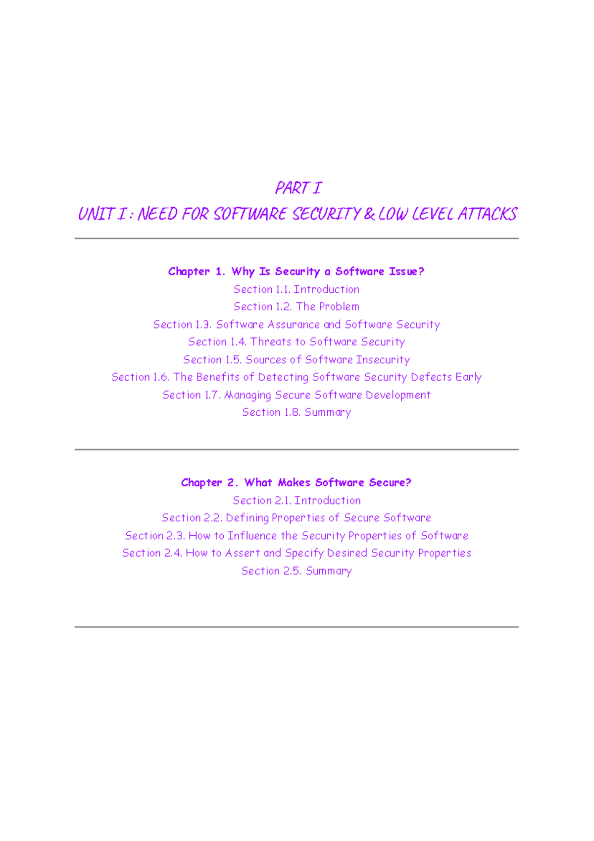 ESSS 101: Unit I - Secure Software Engineering Notes & Summary - Studocu