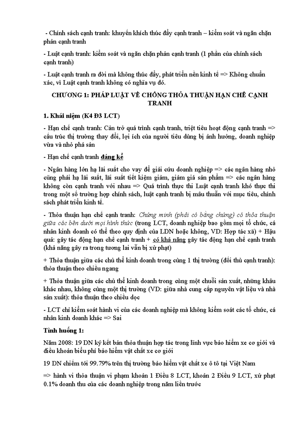 Chính sách Cạnh tranh và Kiểm soát Hành vi Thị trường (M&A) - Studocu