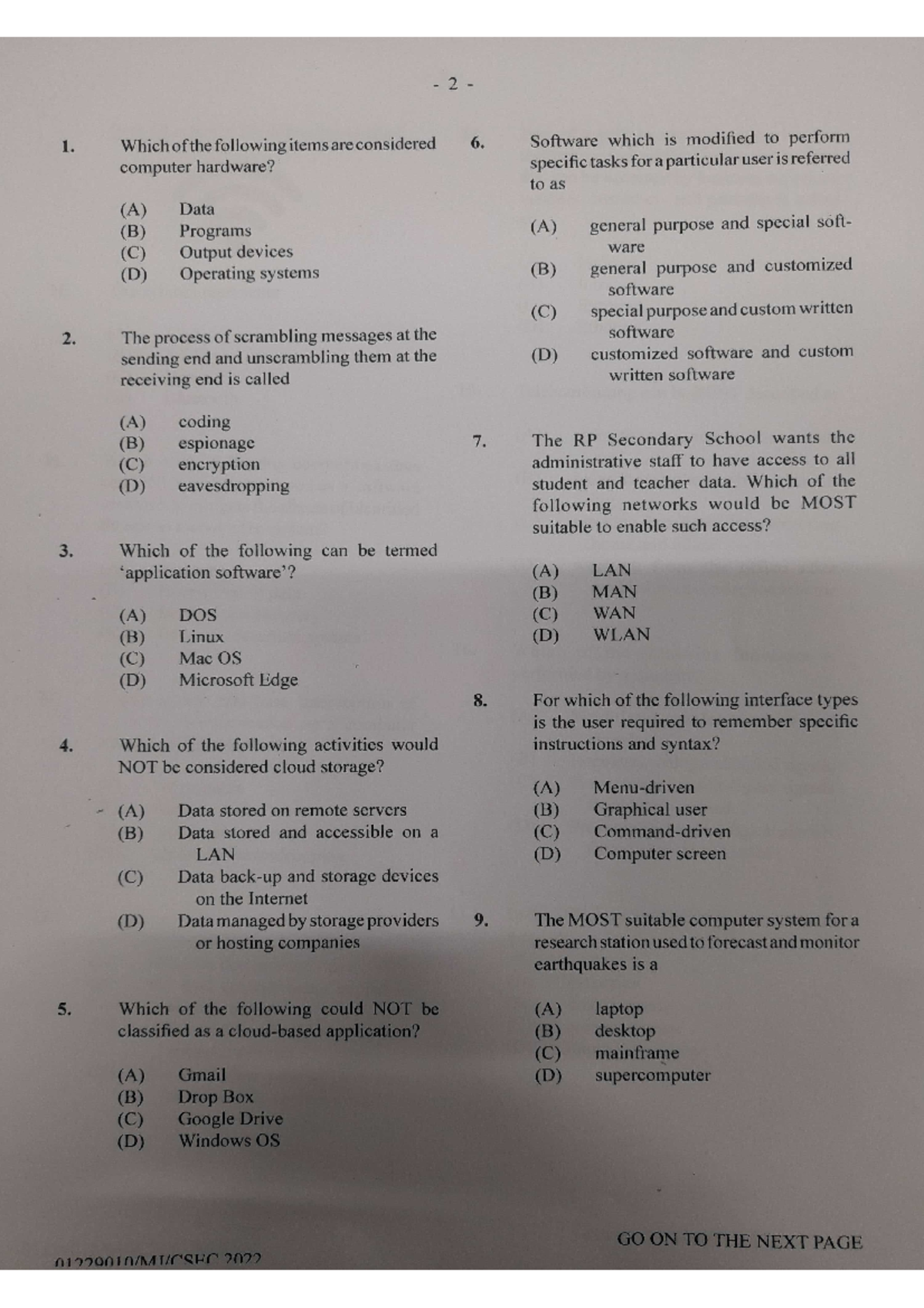 CSEC INFO TECH 2022 Paper 1 June Exam Review - Studocu