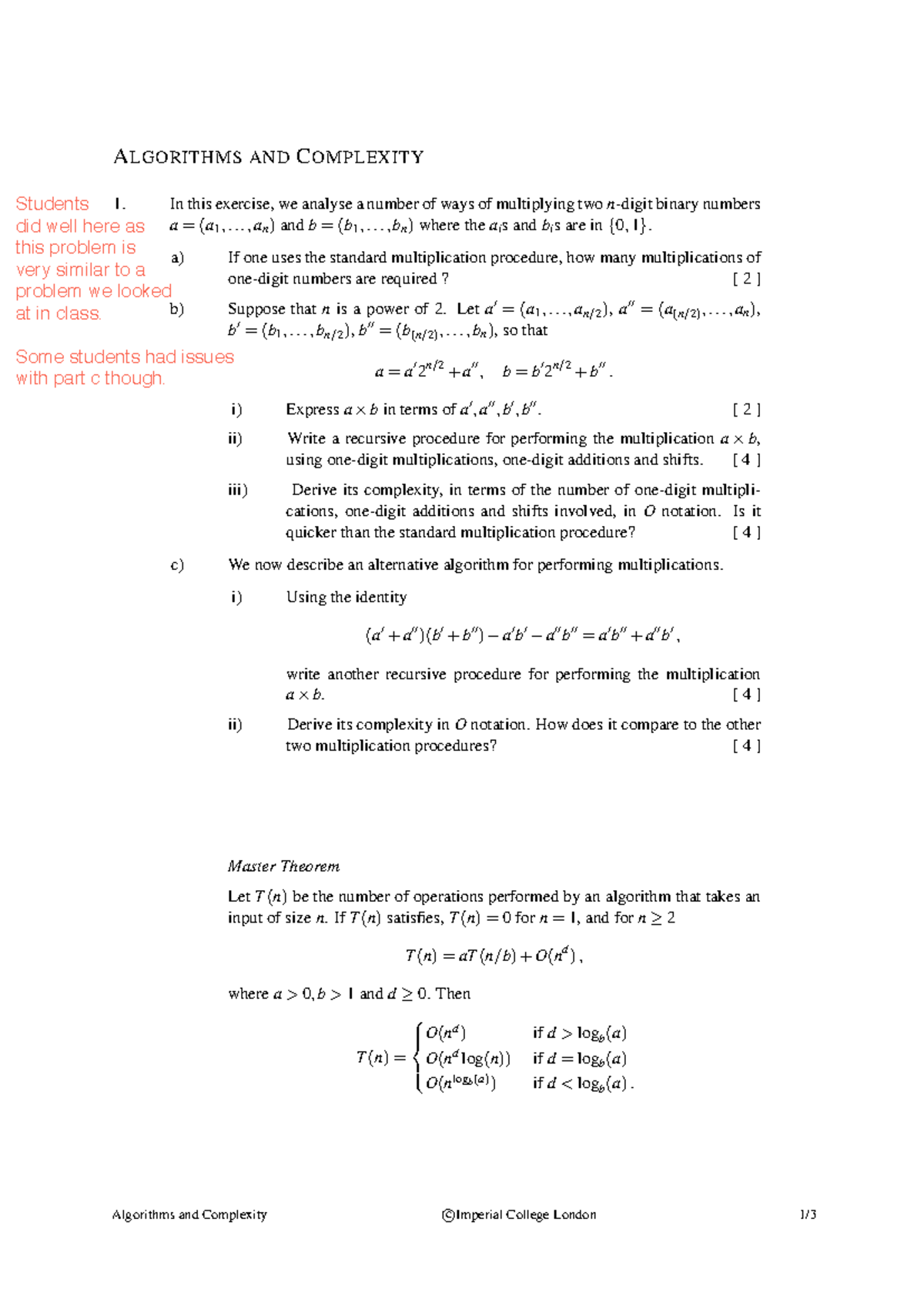Exam 2014, questions - Ee2-10 algorithms and complexity - A LGORITHMS ...
