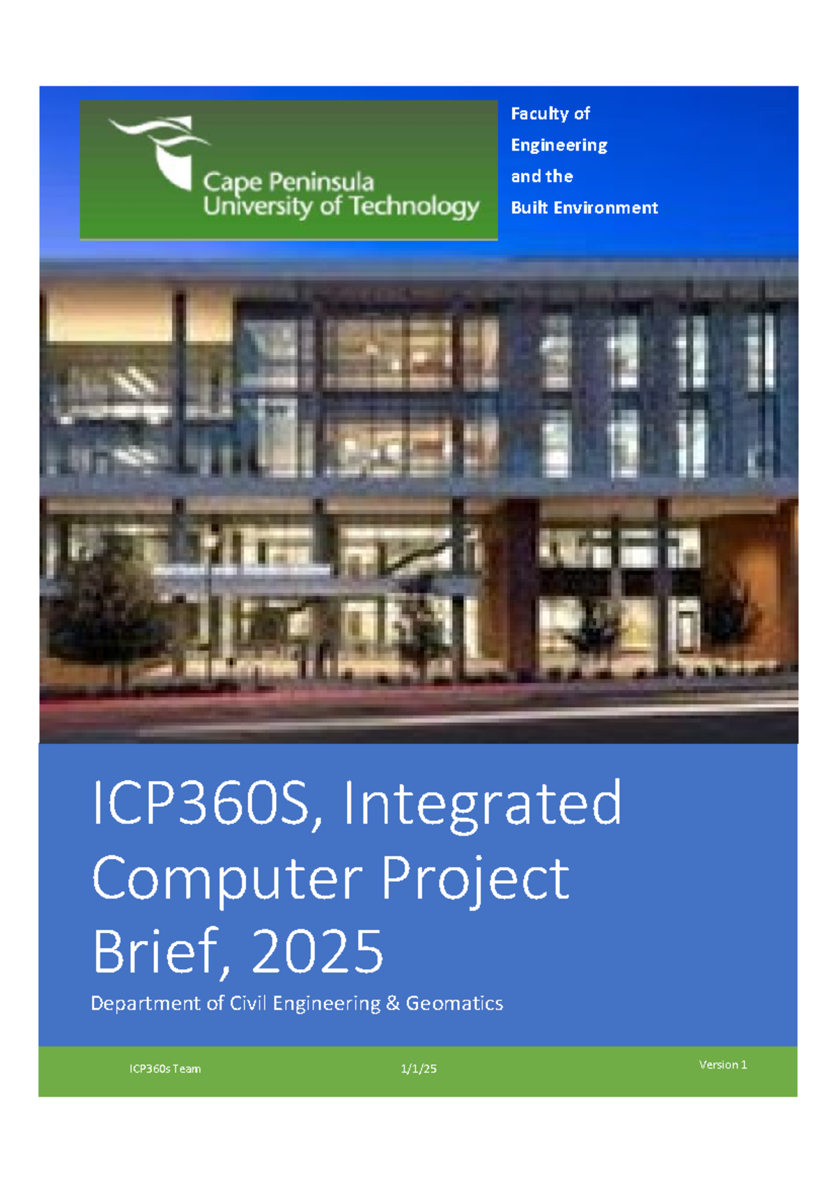 ICP360S Integrated Computer Project Brief 2025 - Civil Engineering ...