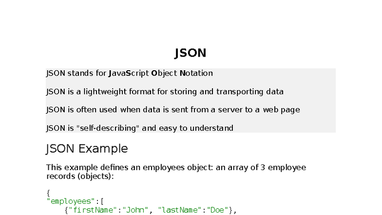 API and JSON Parsing Overview: Key Concepts and Examples - Studocu