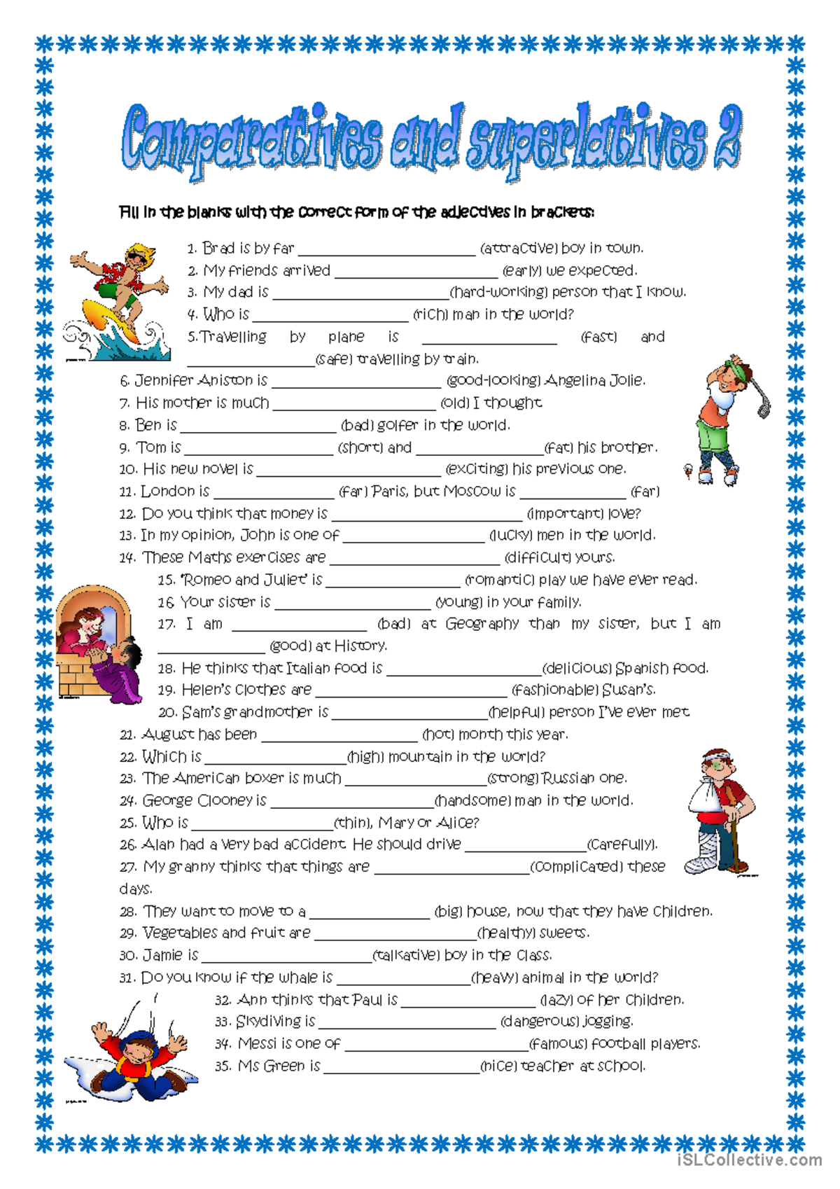 Comparatives and Superlatives Exercises for English Learners - Studocu