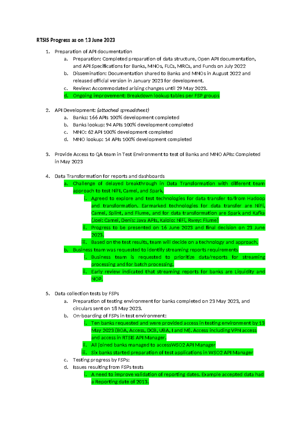 20230613 RTSIS Project Updates and Progress Report - Studocu