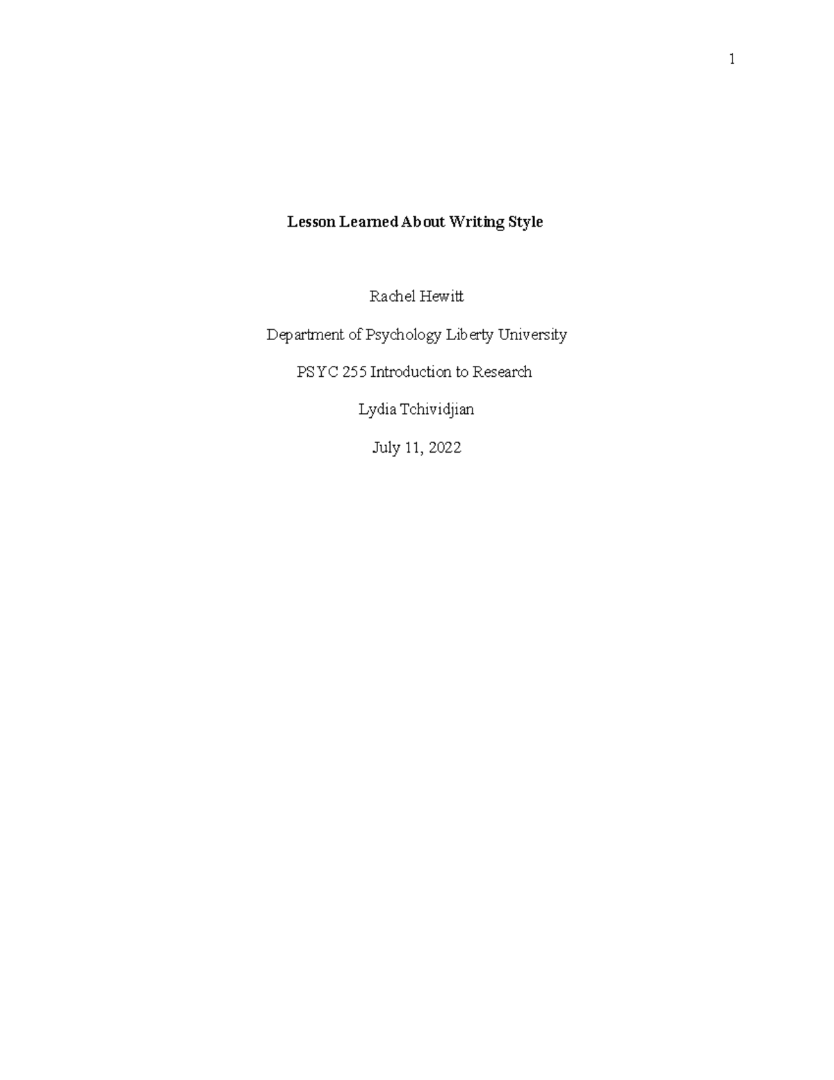 Lesson Learned About Writing Style - using information that you have ...