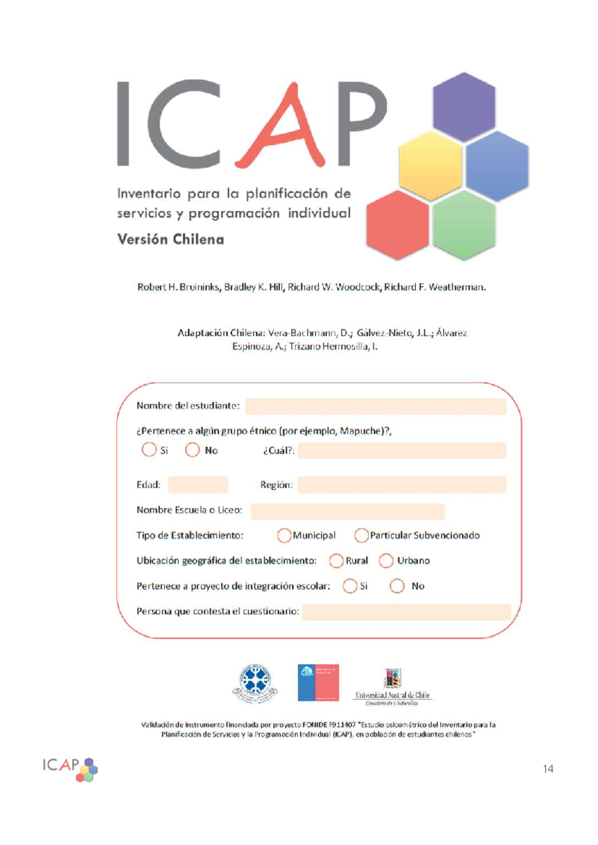 ICAP - Protocolo de Aplicación de la Prueba de Conducta Adaptativa - Studocu