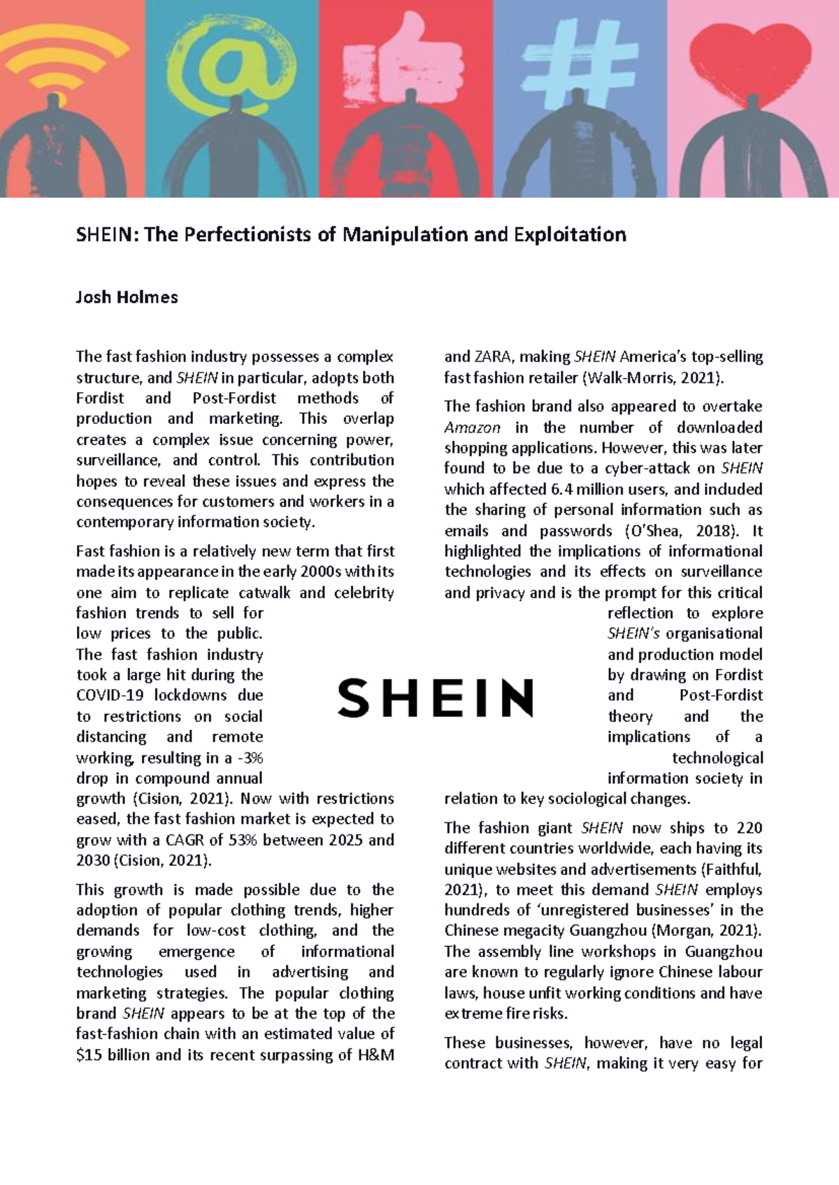 CSR Analysis of SHEIN: Exploitation and Power in Fast Fashion - Studocu