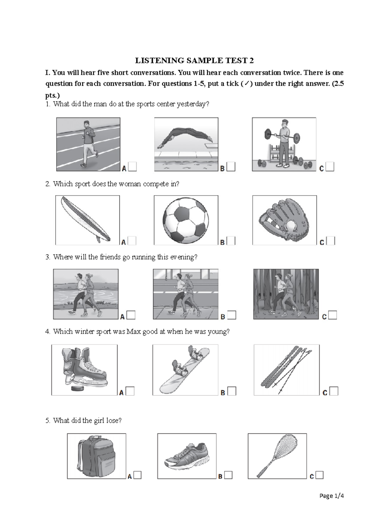 Listening Sample 2 - Bài Tập Nghe Conversations and Answers - Studocu