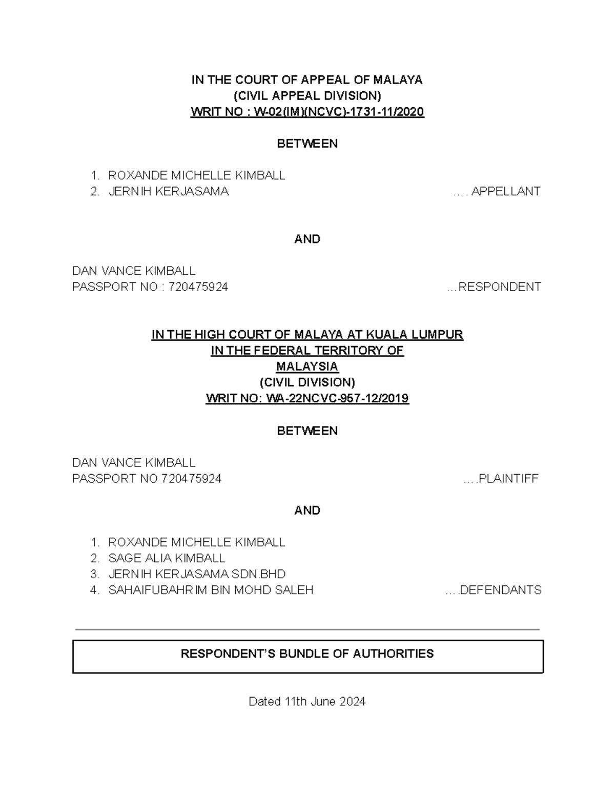 Civil Appeal Bundle of Authorities - Writ No: W-02(IM)(NCVC)-1731-11 ...