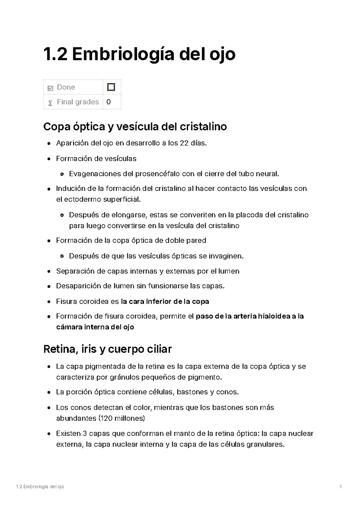 Resumen de Embriología del Ojo según Langman - Embriología Médica - Studocu