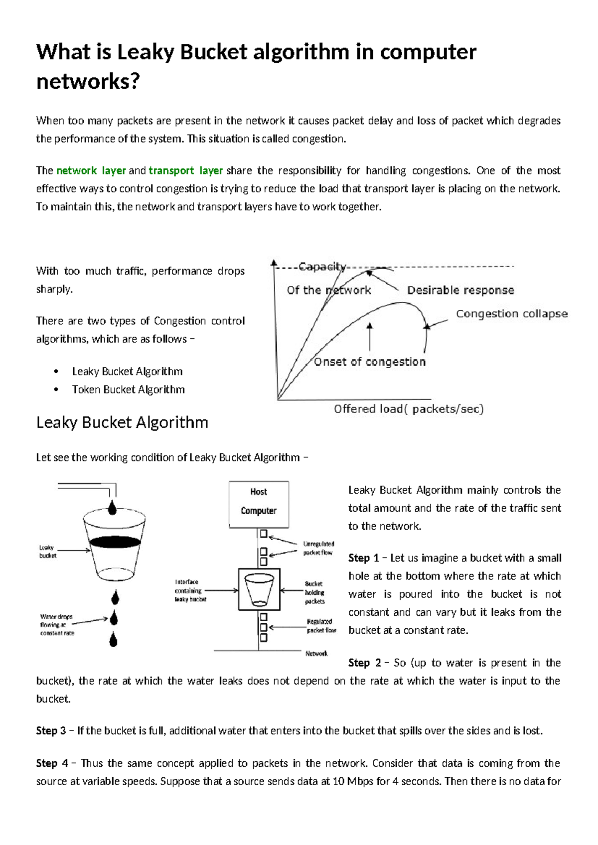 What is Leaky Bucket algorithm in computer networks - What is Leaky ...