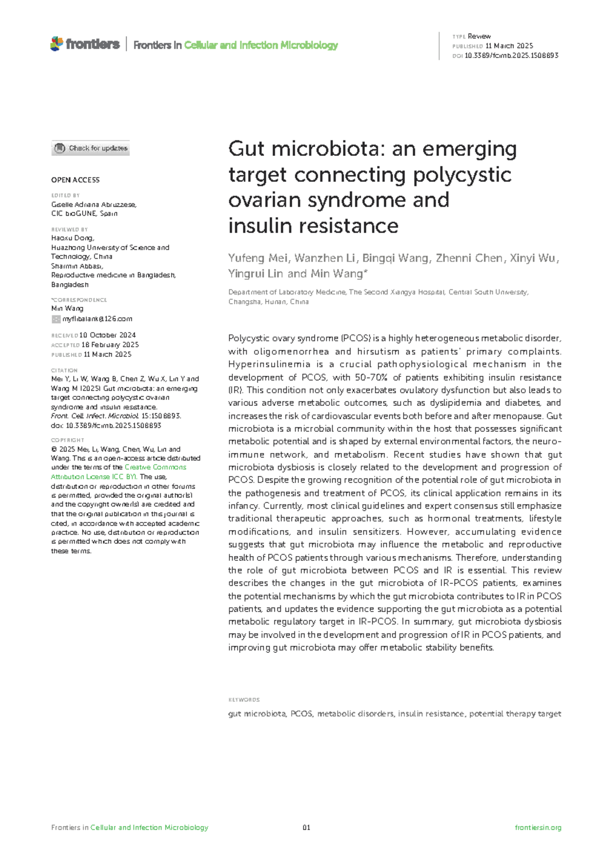 Gut Microbiota and Its Role in Insulin Resistance in PCOS: A Review ...