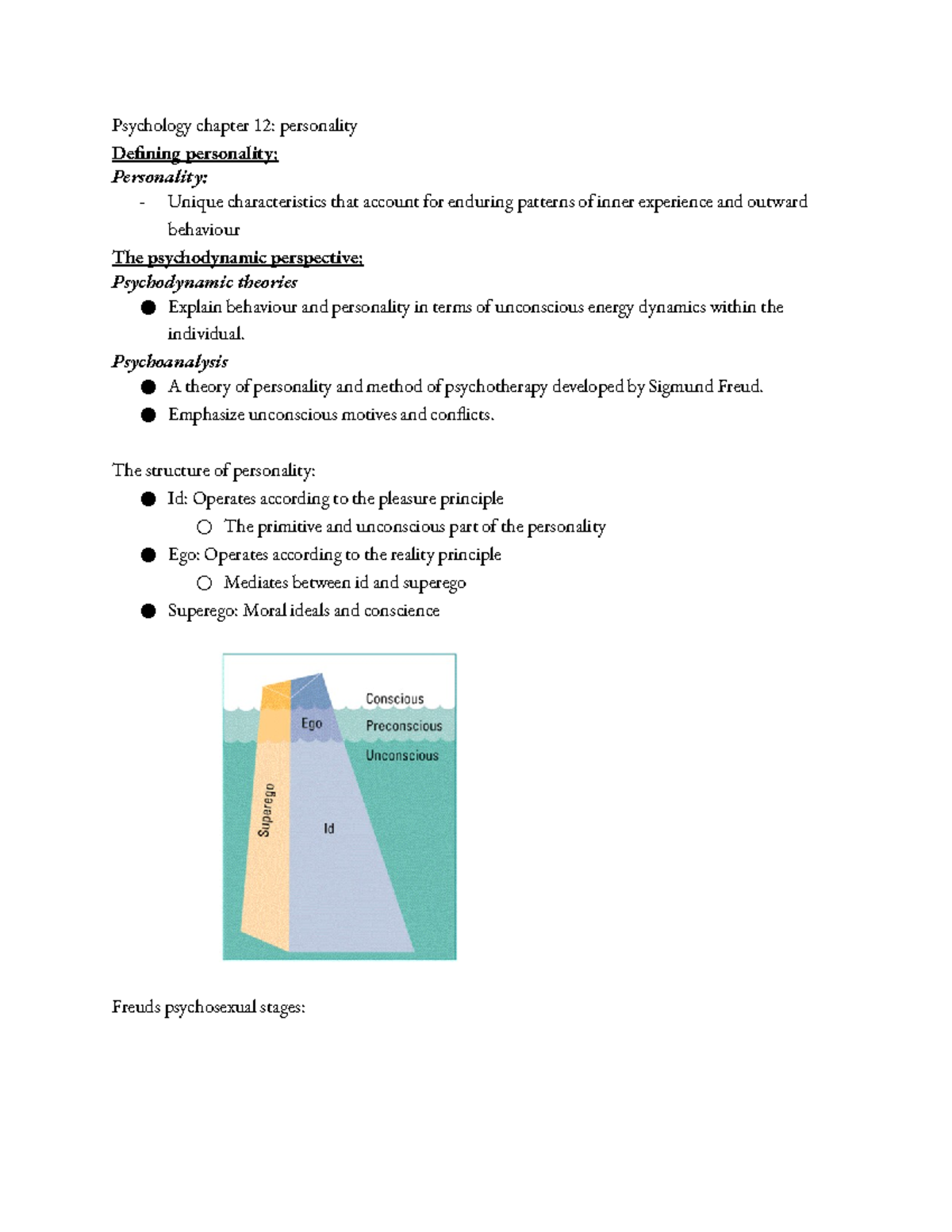 Psychology chapter 12 - lecture notes - Psychology chapter 12 ...