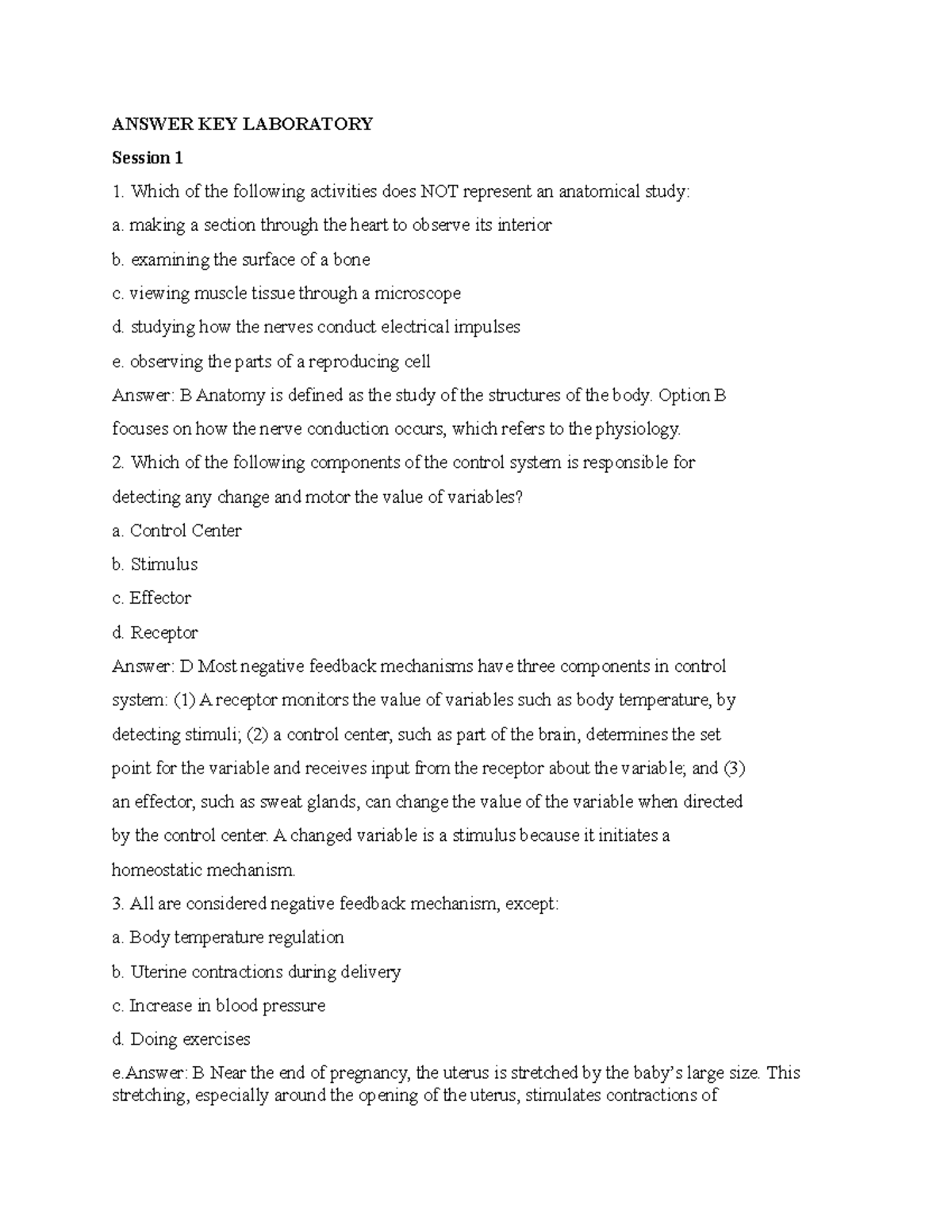Anatomy and Physiology_ Answer-KEY- Laboratory - ANSWER KEY LABORATORY ...