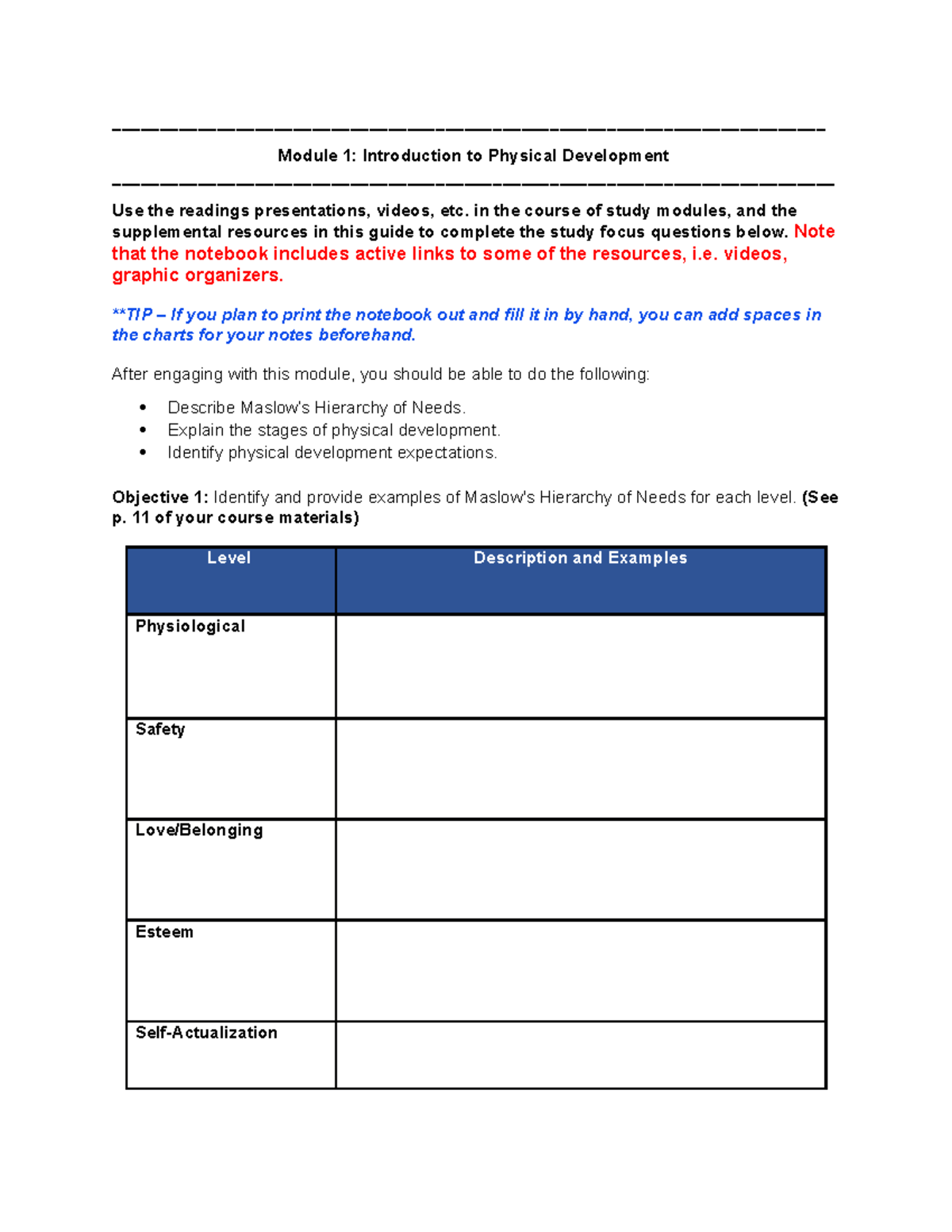 Module 1 Notebook - Updated - - Studocu