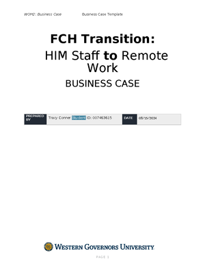 D257 task 2 - task2 - WOM2 Task 2 Project Plan PREPARE D BY Paris ...