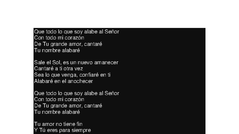 Que Todo lo Que Soy Alabe al Señor - Reflexiones y Alabanza - Studocu