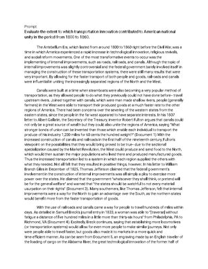 UNIT 6 Apush DBQ - DBQ period 6 - Evaluate the effects of ...