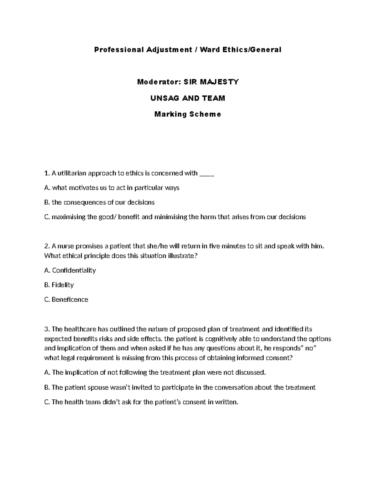 Profesionnal adjustment pasco - Professional Adjustment / Ward Ethics ...