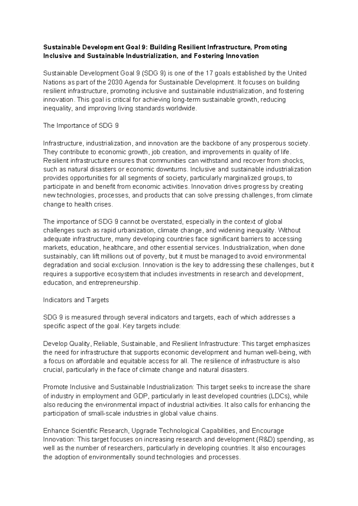 SDG 9 Introduction - Sustainable Development Goals - SDG 9 ...