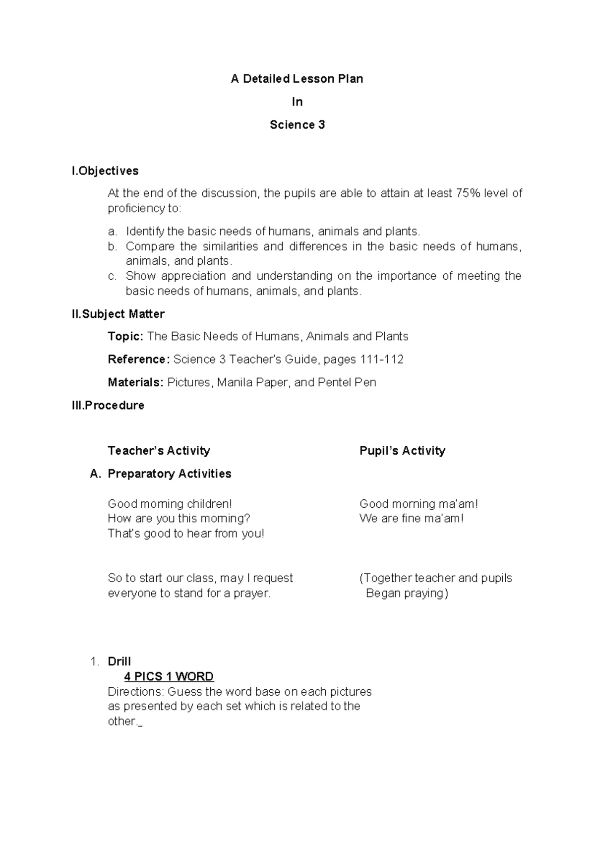 Detailed Lesson Plan for English 2: Exploring Story Elements - Studocu