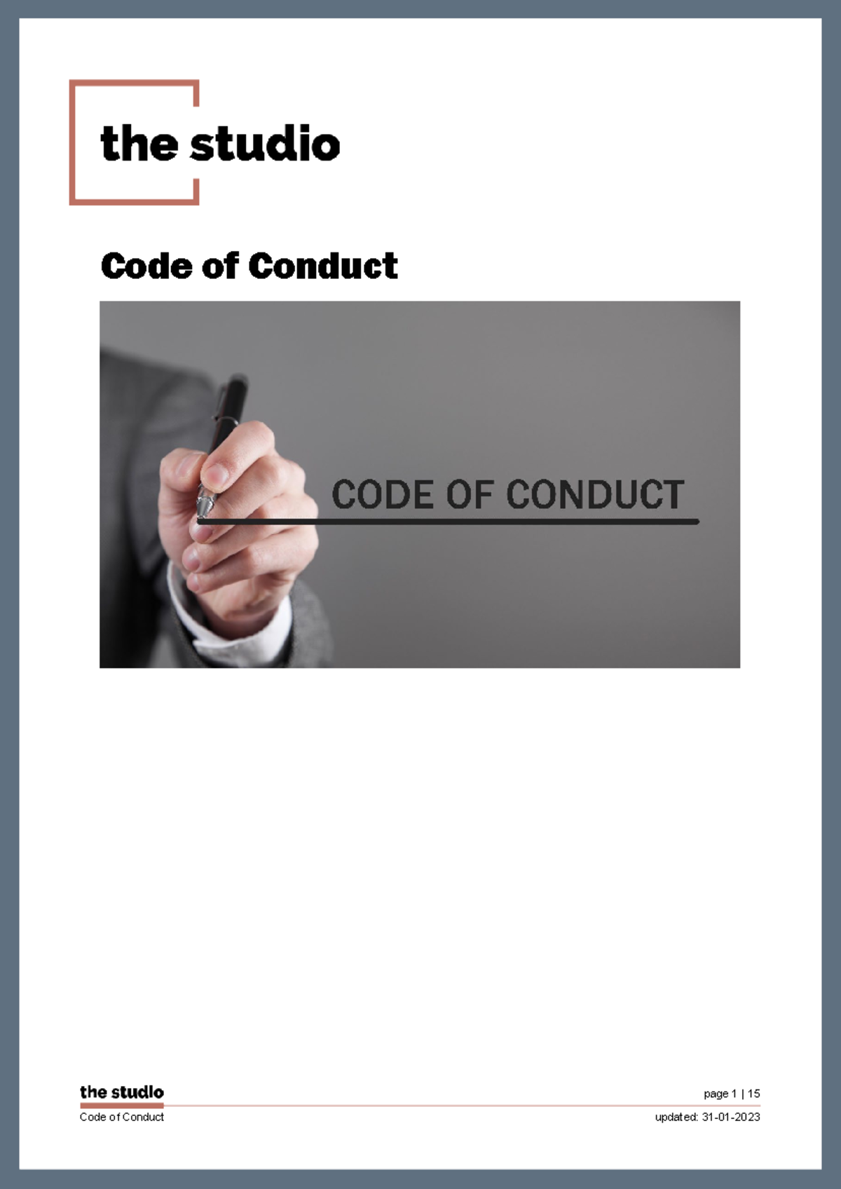 The Studio Code of Conduct: Guidelines and Responsibilities - Studocu