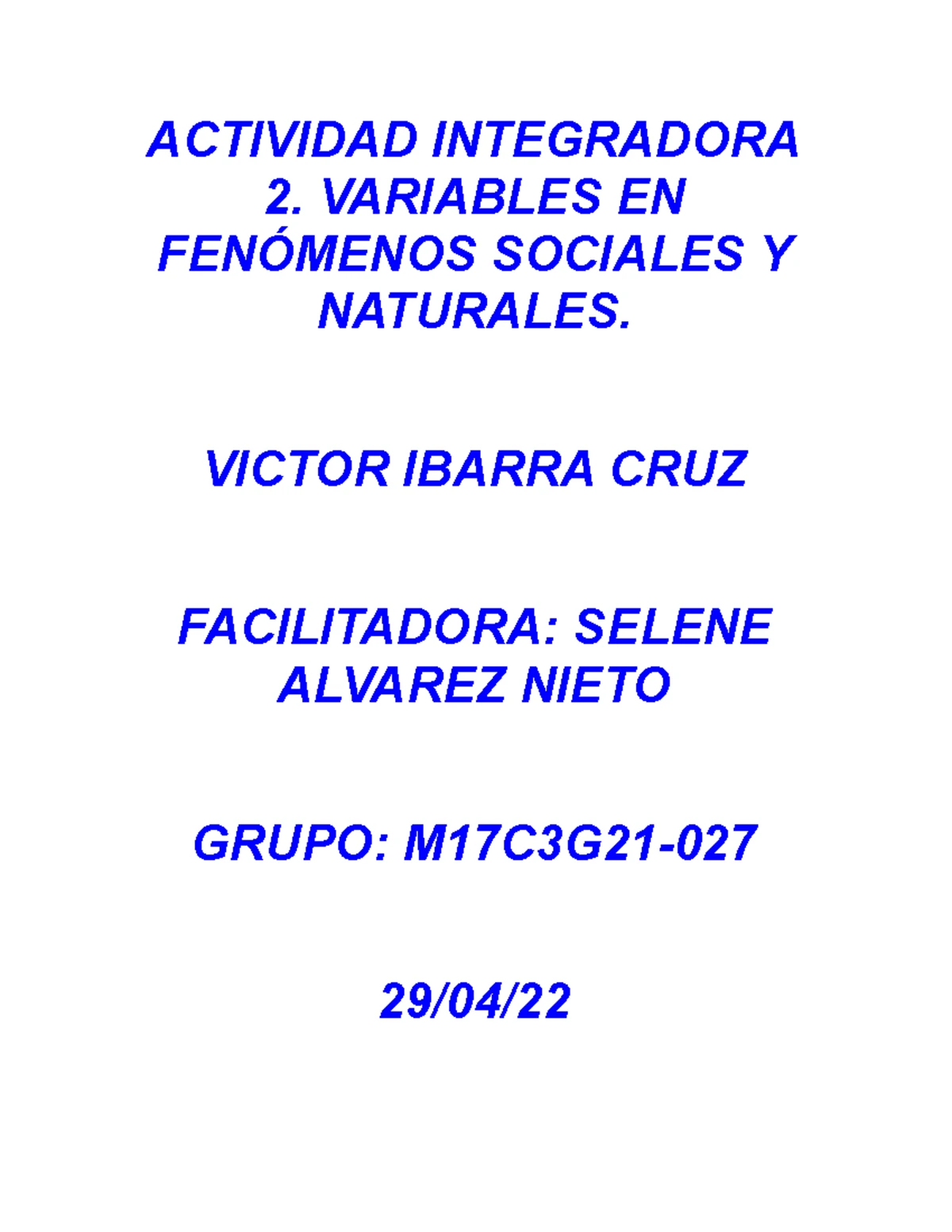 Modulo 17 actividad integradora 1 Fenomenos estadisticos - Fenómenos ...