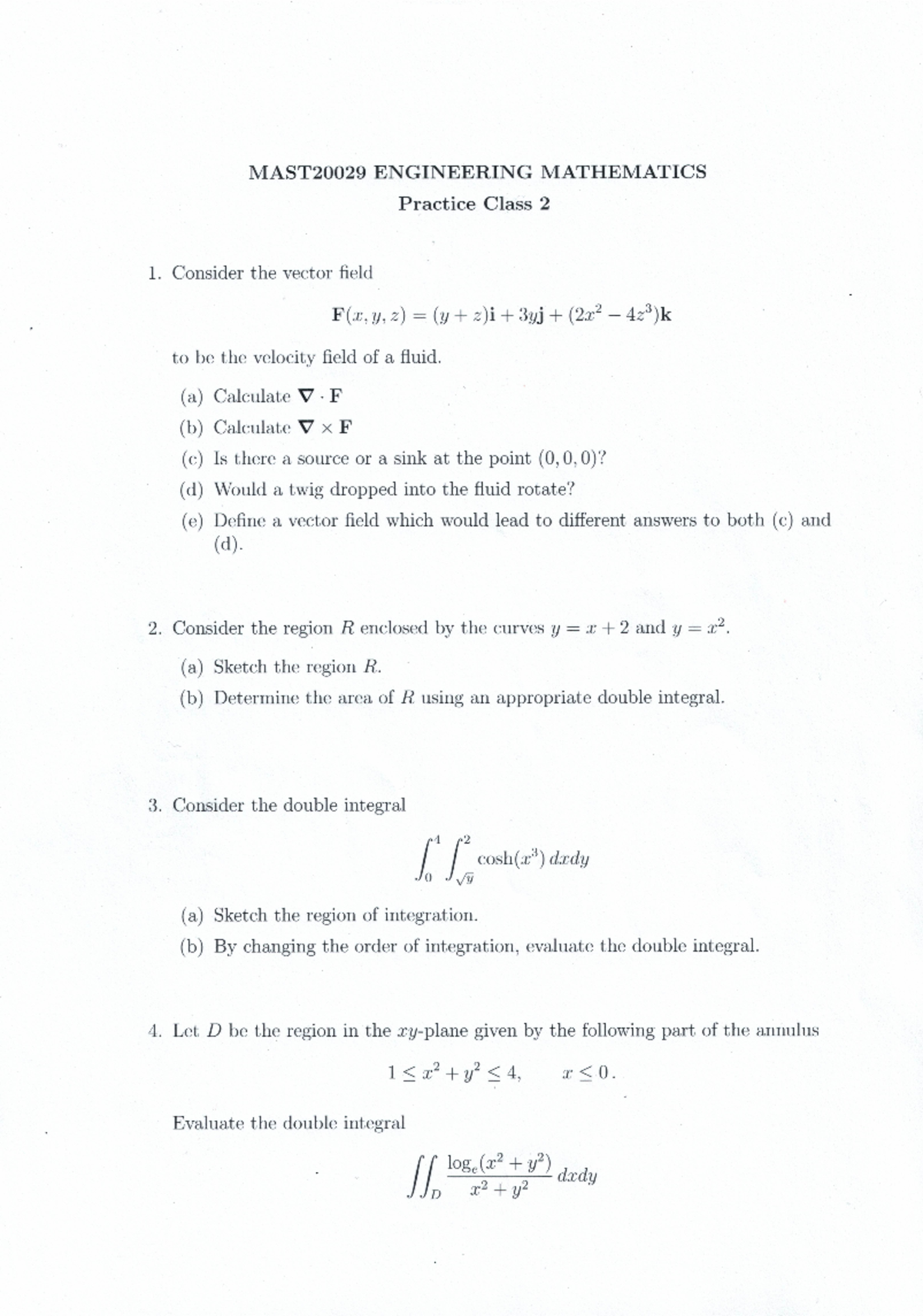 Class 2 Practice Questions and Solutions - Studocu