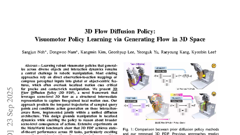 3D Flow Diffusion Policy: Learning Visuomotor Skills via 3D Flow - Studocu
