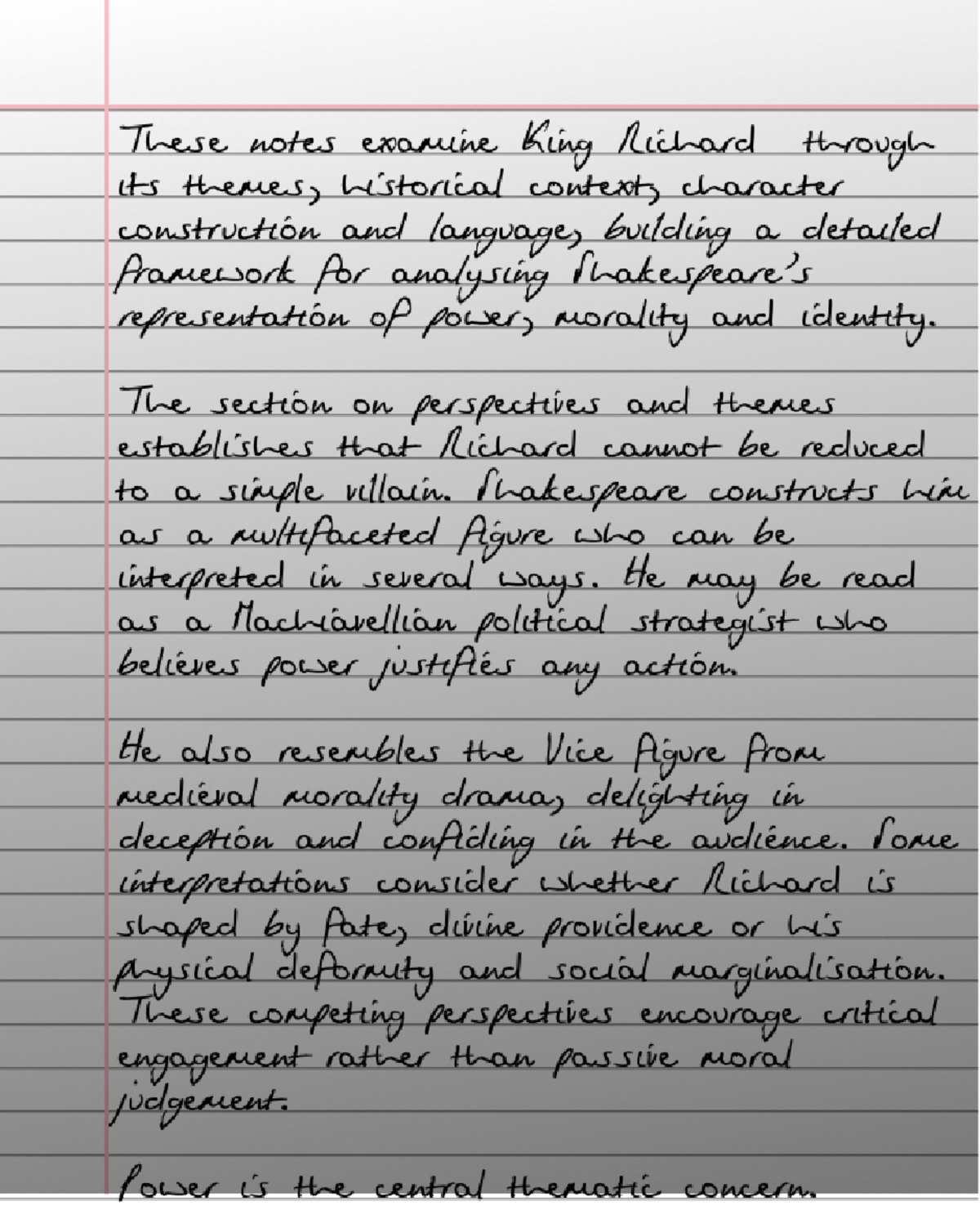 King Richard/Looking For Richard: Themes and Character Analysis Notes ...